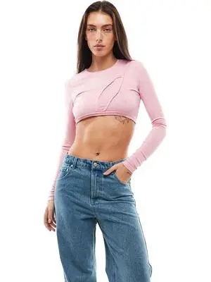 MOTHER OF ALL Pepper Crop Top - Baby Pink