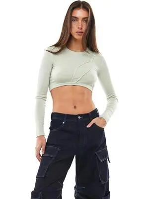 MOTHER OF ALL Pepper Crop Top - Turquoise