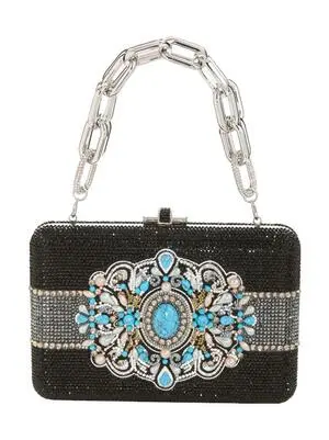 Judith Leiber Dixie Slim Slide Clutch - Silver Jet Multi