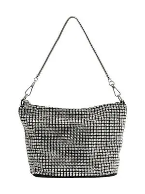 REISS Leah Crystal Convertible Clutch - Silver