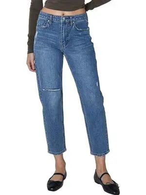 UNPUBLISHED High Waist Slim Tapered Ankle Jeans - Medium Blue