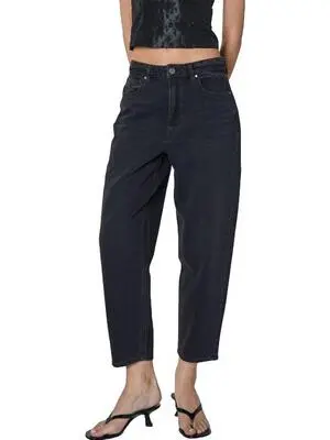 UNPUBLISHED Taylor Trip High-waist Barrel Leg Jeans - Washed Black