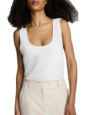 KENNETH COLE Satin Scoop Neck Tank - Oyster