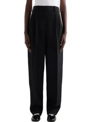 Givenchy Double Pleat Low Waist Wool Pants - Black