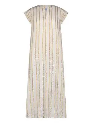 MER ST. BARTH Noa Maxi Caftan - Gold Lurex Stripe