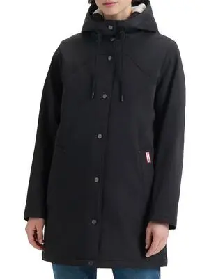 Hunter Billy Hooded Raincoat Black