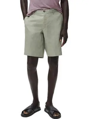 Mango Slim Fit Linen Bermuda Shorts - Mint Green