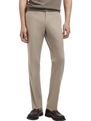 Mango Slim Fit Suit Pants - Beige