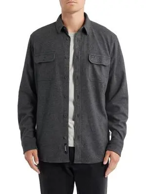 Rip Curl Grid Stretch Fleece Button-up Shirt - Black Marle