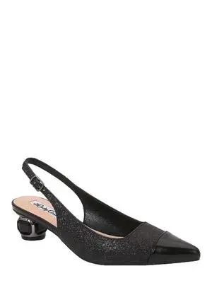 LADY COUTURE Jewel Heel Slingback Pump - Black