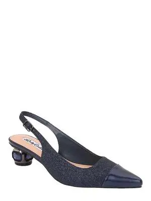 LADY COUTURE Jewel Heel Slingback Pump - Navy