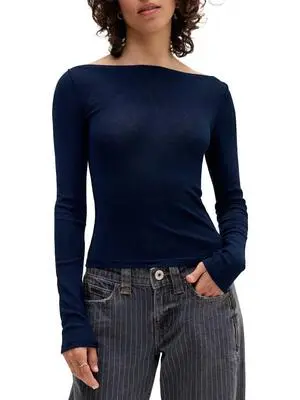 BDG URBAN OUTFITTERS Off-the-shoulder Top - Navy