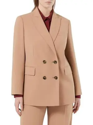 Marina Rinaldi Double-breasted Jacket - Camel