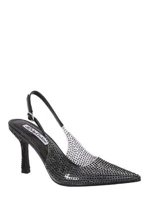 LADY COUTURE Rhinestone Slingback Pumps - Black