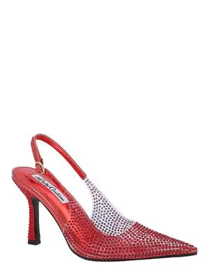 LADY COUTURE Rhinestone Slingback Pumps - Red