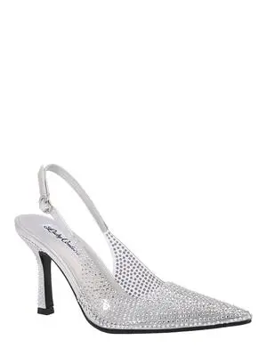 LADY COUTURE Rhinestone Slingback Pumps - Silver