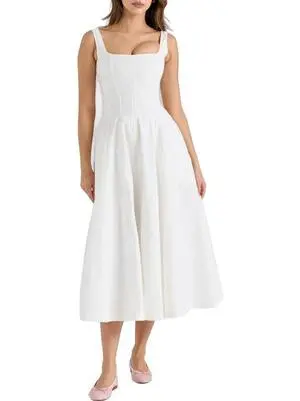 House Of Cb Mariabella A-line Midi Dress - Cloud Dancer