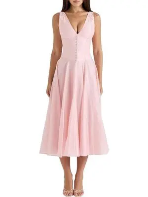 House Of Cb Samira Midi Dress - Pink