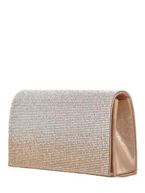 LADY COUTURE Rhinestone Envelope Clutch Gold Mulit