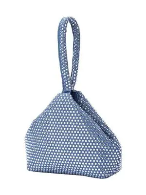 LADY COUTURE Rhinestone Evening Handbag - Blue Denim