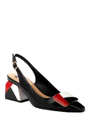 NINETY UNION Slingback Pumps With Geometric Heel Black Multi