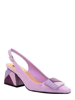 NINETY UNION Slingback Pumps With Geometric Heel Lavander Multi