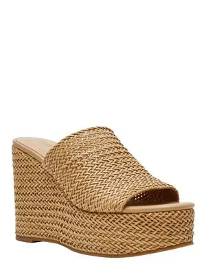 Steve Madden Cassi Platform Wedge Slide Sandal - Natural