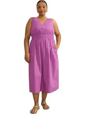 LIVE UNLIMITED V-neck Elasticated Waist Dress - Purple