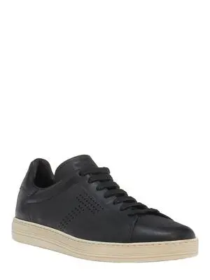 TOM FORD Warwick Leather Low-Top Sneakers 3nw02 Black/cream