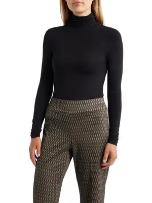 Anne Klein Turtleneck Long Sleeve Top - Anne Black