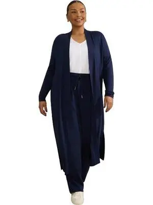 LIVE UNLIMITED Lightweight Supersoft Maxi Cardigan - Navy