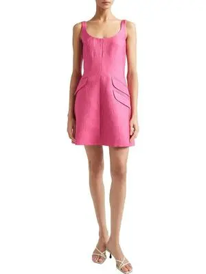 EMILIA WICKSTEAD Talia Floral Cloqué Minidress - Hot Pink