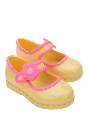 Melissa Hip Ballerina Mary Jane Flat - Yellow/pink