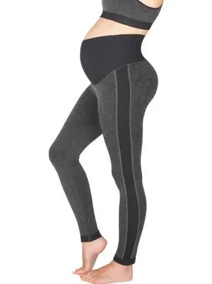 MODERN ETERNITY Ella Activewear Seamless Maternity Leggings - Grey Jacquard