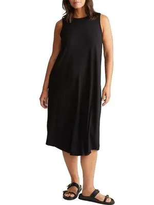 Universal Standard Jersey Shift Midi Dress Black