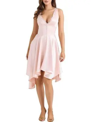 House Of Cb Ysabella Handkerchief Hem Dress - Pink