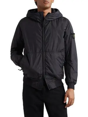Stone Island Hooded Bomber Jacket - V0029 Black