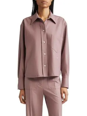 Victoria Beckham Cropped Button-up Shirt - Mauve
