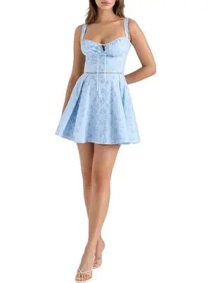 House Of Cb Calia Floral Print Mini Dress - Blue