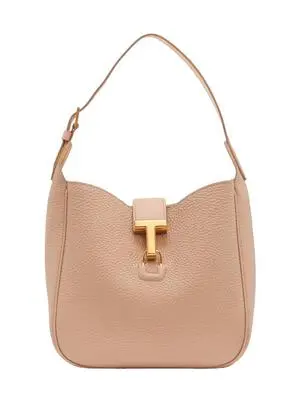 TOM FORD Small Monarch Leather Hobo Bag - 1j013 Light Beige