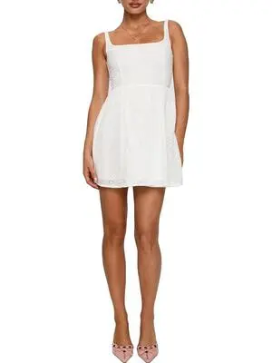 Princess Polly Cartmel Embroidered Eyelet Cotton Minidress - White