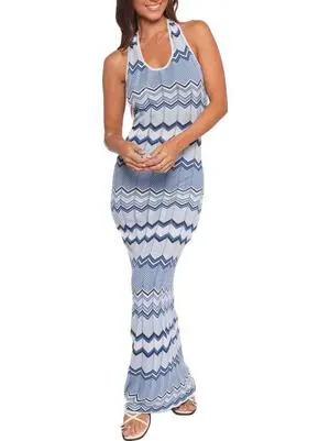 PETAL & PUP Neasa Knit Maxi Dress - Blue