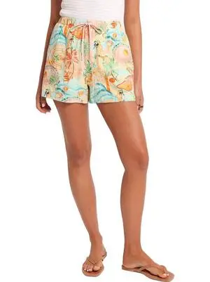 PETAL & PUP Printed Pull-on Shorts - Golden Palm