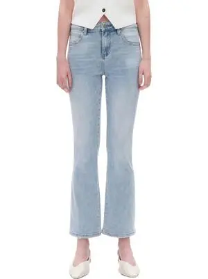 BAYEAS High-waist Straight-leg Jeans - Light Blue