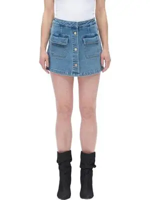 BAYEAS High Waist Denim Skort - Medium Blue