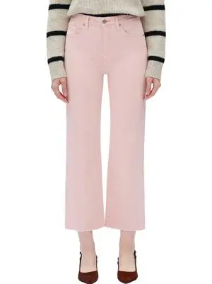 BAYEAS Raw Hem High-rise Straight Leg Jeans - Pink