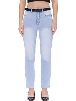 BAYEAS High-waist Straight Leg Jeans - Sky Blue