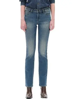 BAYEAS Low Rise Slim Straight Leg Jeans - Medium Blue