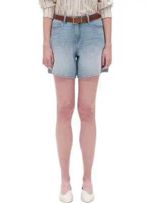 BAYEAS Mid Rise Denim Shorts - Light Blue