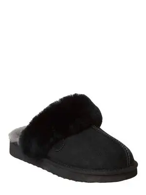 DEARFOAMS Fireside Sydney Shearling Scuff Slipper - Black